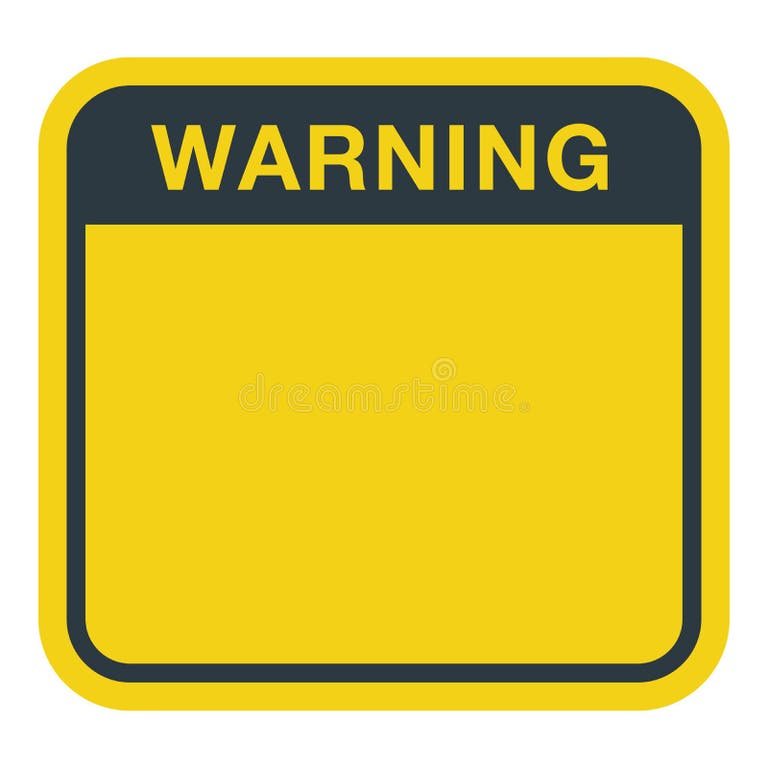 Blank Square Warning Sign with Text on Top Stock Vector - Illustration ...