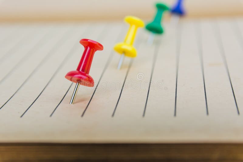 Blank Squared Note Pages with Pin. Note Paper Stuck with Pin Stock ...