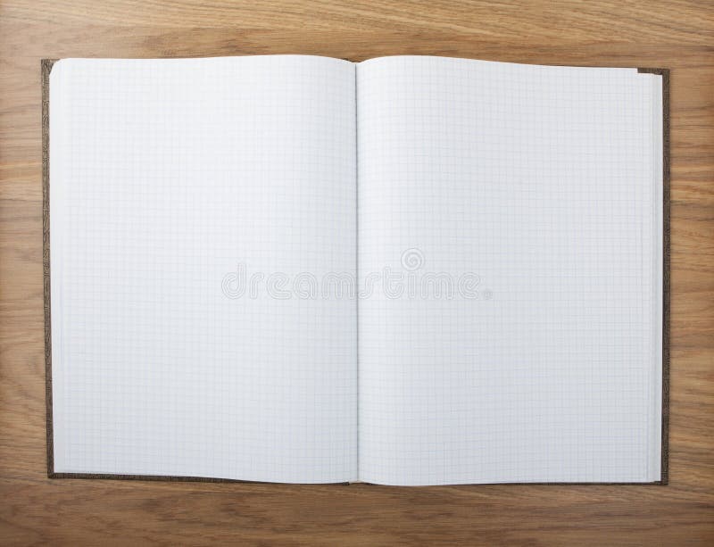 Blank Squared Notebook Sheets on a Table. Stock Image - Image of book ...