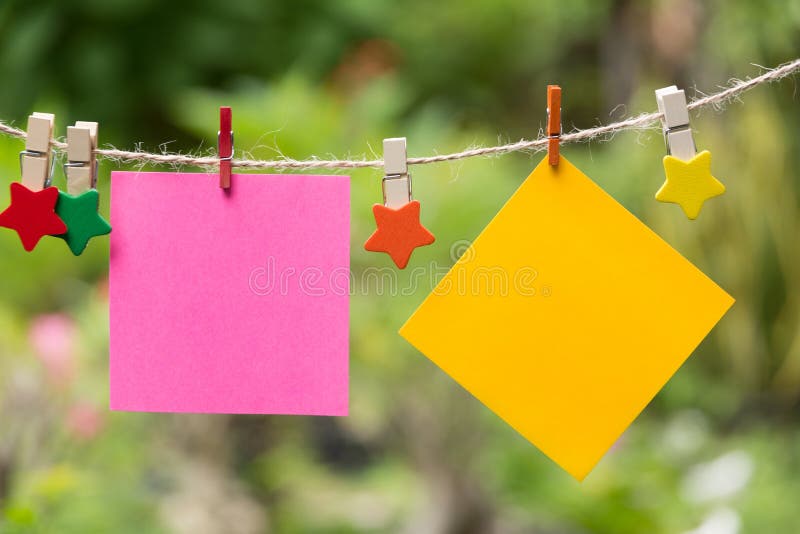 Blank Squared Notepad Pages and the Paper Clip. Note Paper Stuck Stock ...