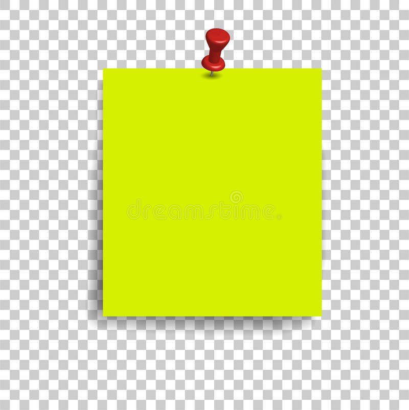 Blank Squared Notepad Pages and Pin. Note Paper Stuck with Pin Stock ...