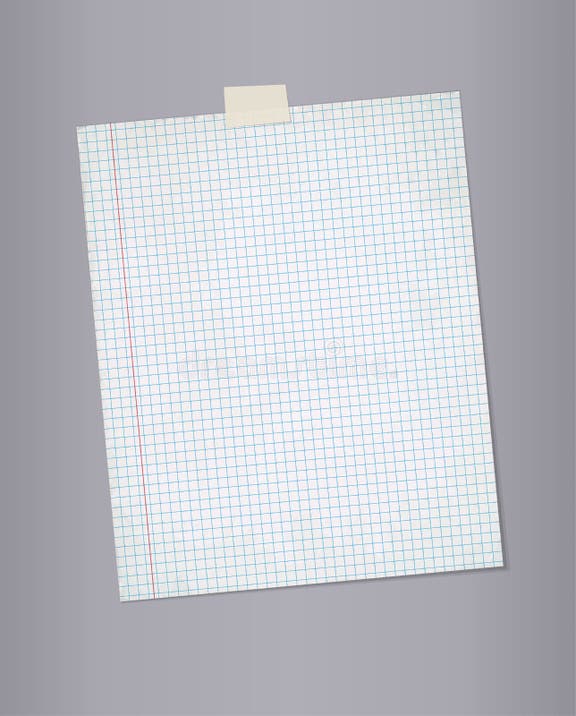 Blank Squared Paper from a Notepad. Stock Illustration - Illustration ...