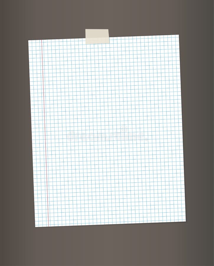 Blank Squared Paper from a Notepad. Stock Vector - Illustration of memo ...