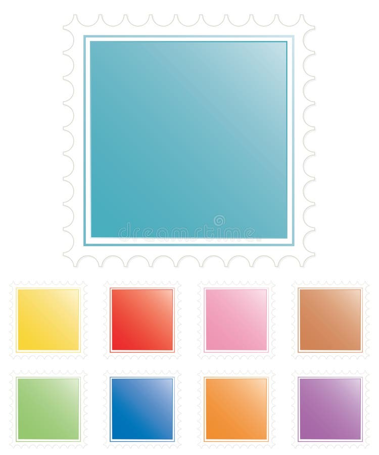 Blank stamps stock vector. Illustration of clip, purple - 21282399