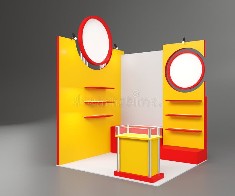 Blank Stand Design in Exhibition or Trade Fair with Tv Display Stock ...