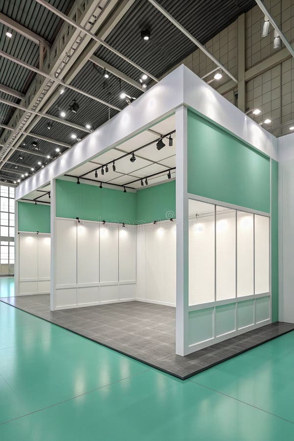 Blank Stand Interior Design in Empty Room Stock Illustration ...