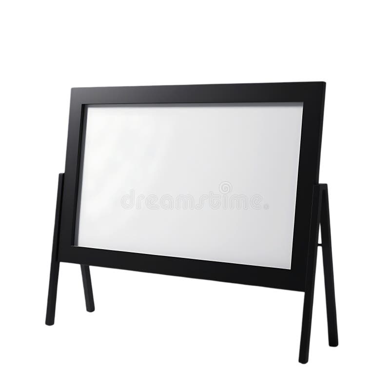 Blank Standing Black Frame on Transparent Background – Modern Display ...