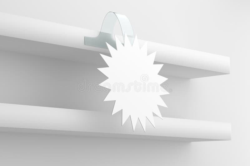 Blank Star Wobbler Mockup White and Empty - 3D Illustration Render ...