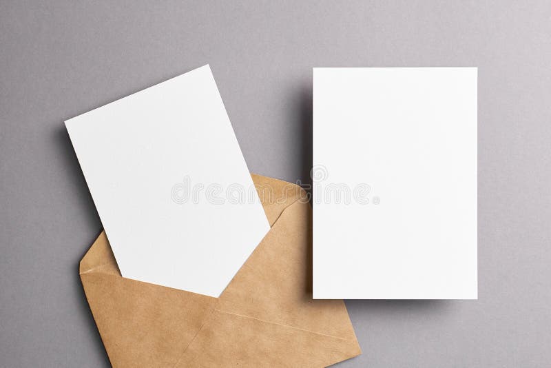 Blank Stationery Invitation Card Mockup with Front and Back Sides Stock ...