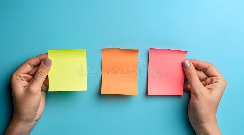 Blank Sticker Showcase: Hand Holding Paper with Copy Space for Ideas ...