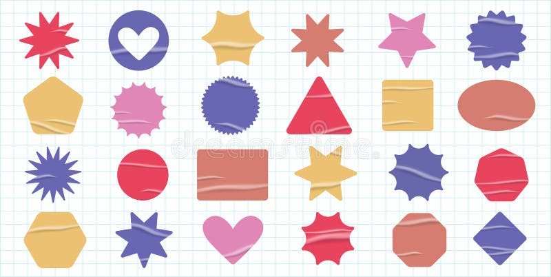 Blank stickers set. stock vector. Illustration of burst - 238155530