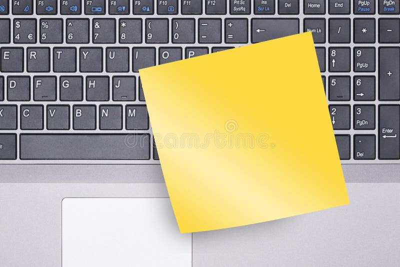 Blank Sticky Note on Keyboard Stock Illustration - Illustration of ...