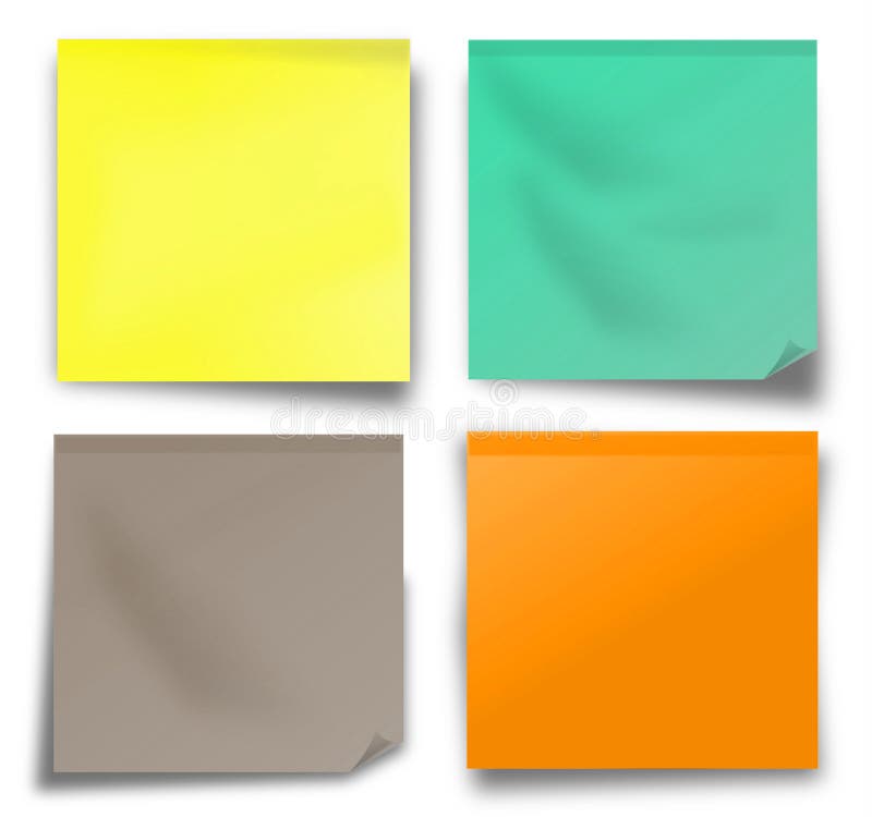 Blank Sticky Note on White Background Stock Illustration - Illustration ...