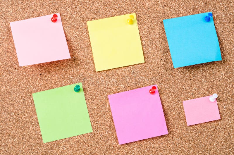 Blank sticky notes pinned stock photo. Image of notepaper - 170368108