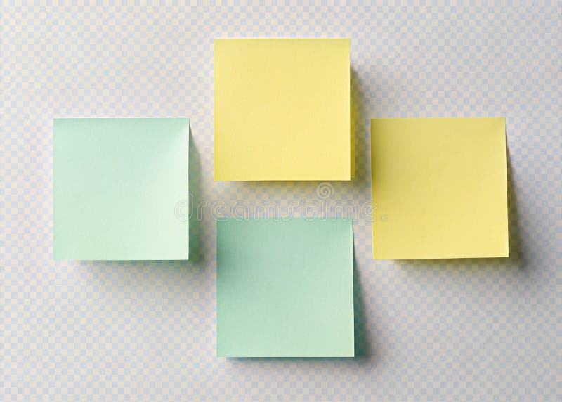 Blank Sticky Notes on Transparent Background Versatile Mockup Assets ...