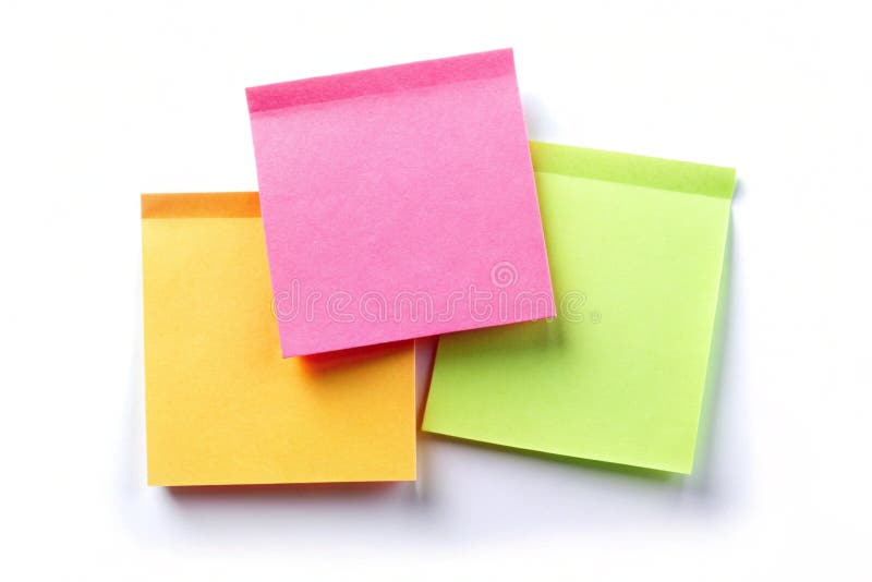 Blank Sticky Post-it Notes Isolated on White Background Stock ...
