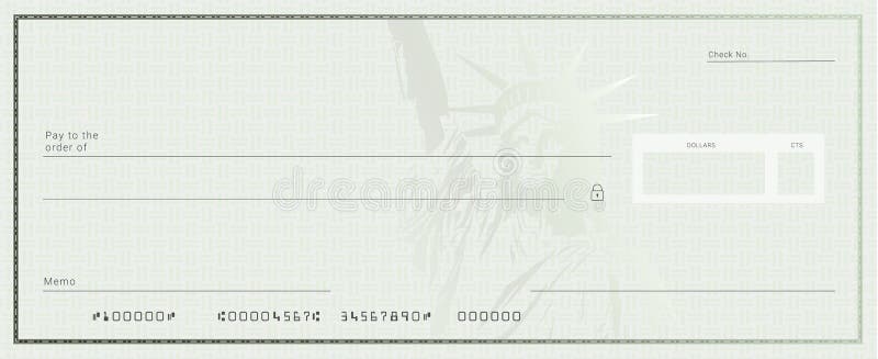 Blank Stimulus Bank Check Template. Stock Vector - Illustration of ...
