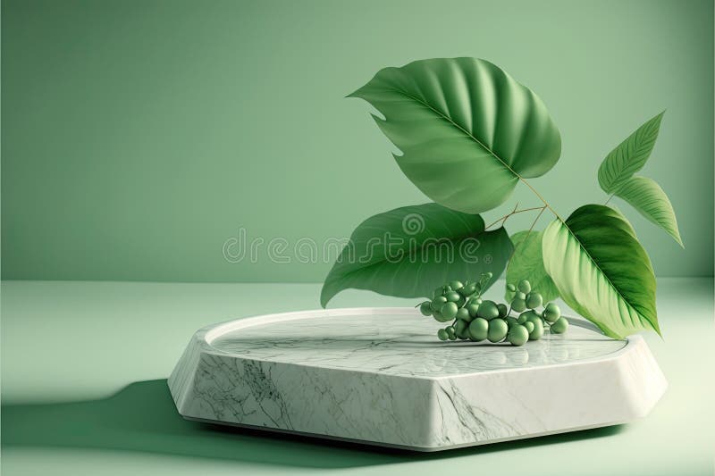 Stone Platform with an Empty Surface in a Studio for Photoshoots Stock ...
