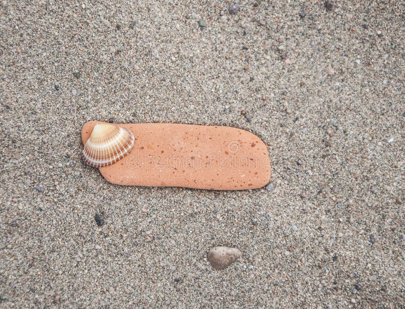 Blank Stone Lying on a Sandy Beach Stock Photo - Image of rustic, blank ...