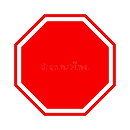 Blank Stop Sign Icon, Red Isolated on White Background, Vector ...