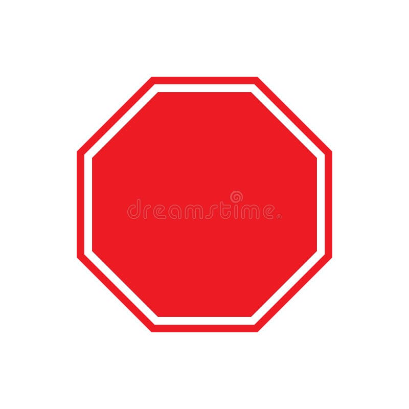 Blank Stop Sign Icon Vector. Red Sign Background Image Stock Vector ...