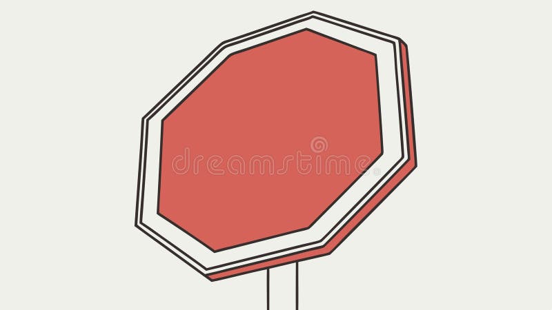 Blank Stop Sign Outline, Customizable Road Sign, Traffic Control Vector ...