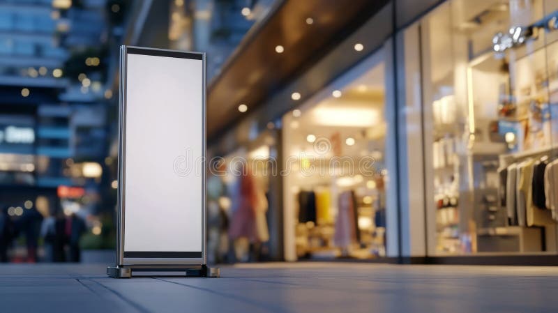 Blank Storefront Sign in Front of a Retail Store Stock Illustration ...