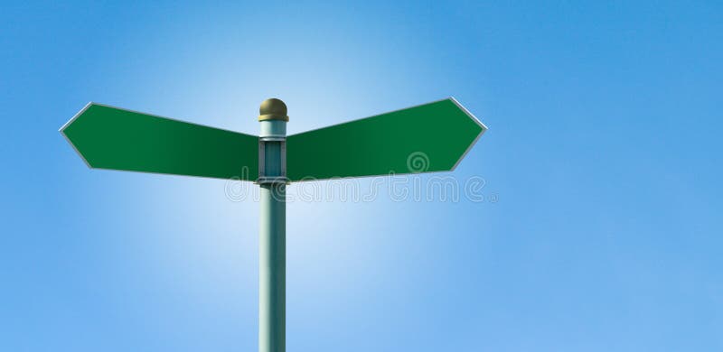 Blank Street Sign Post with 2 Signs Stock Photo - Image of road ...