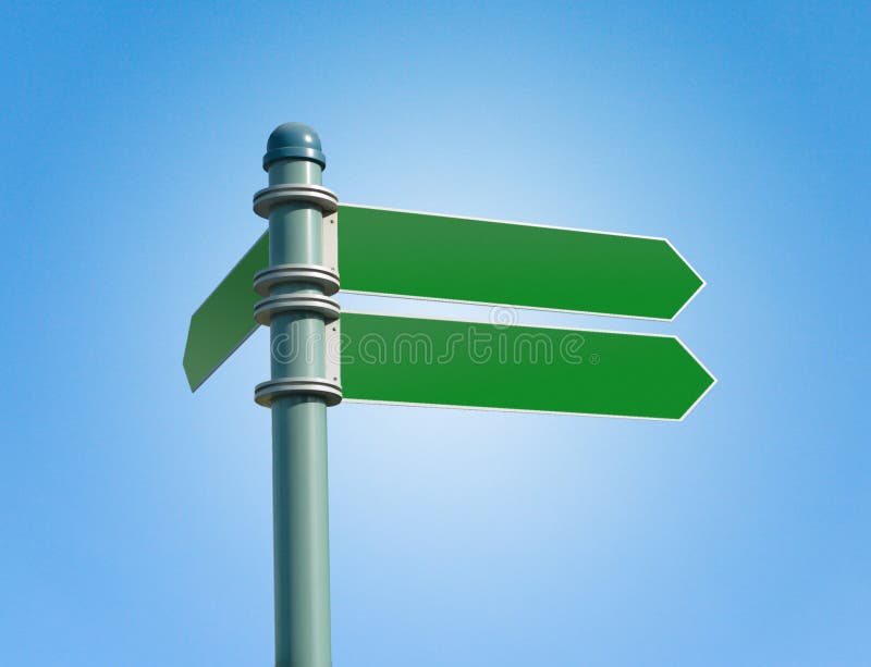 Blank Street Sign Post with 3 Signs Stock Image - Image of corporate ...