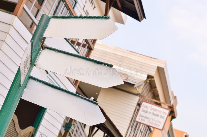 Blank Street Sign with Three Way Stock Image - Image of advice, empty ...