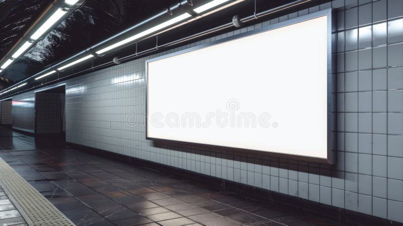 The Blank Subway Billboard.AI Generated Image Stock Photo - Image of ...