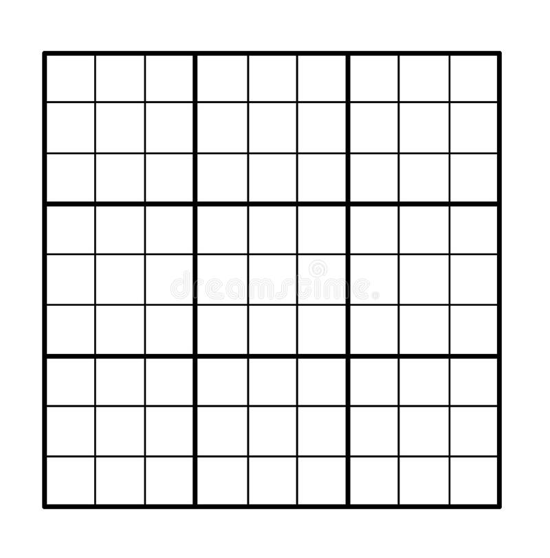 Blank Sudoku Grid for Custom Puzzle Creation Stock Illustration ...