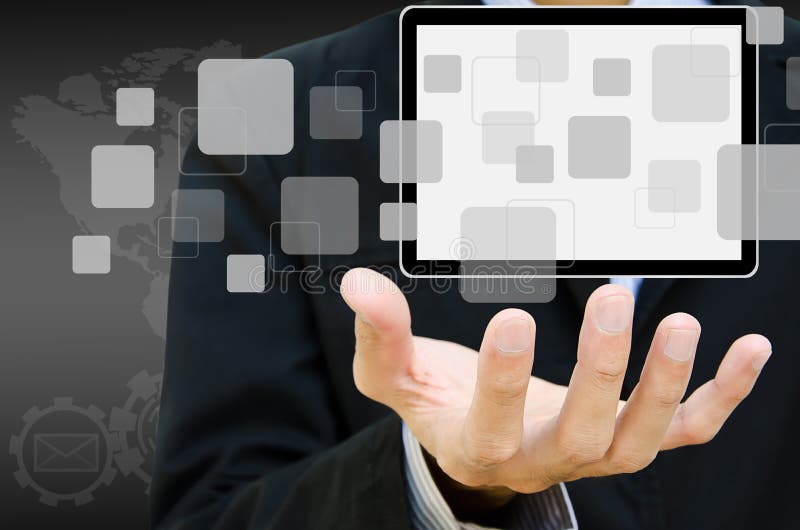 Blank Tablet Computer and Button Stock Illustration - Illustration of ...