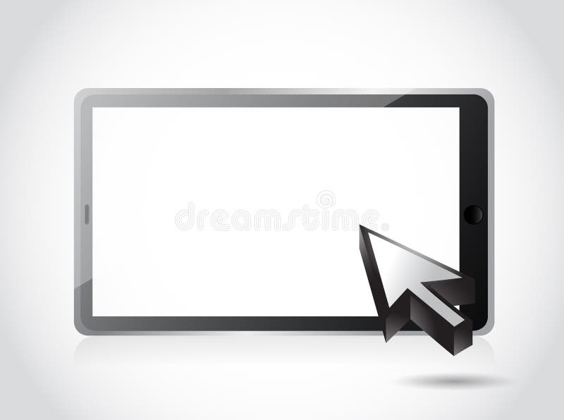 Blank Tablet and Cursor Illustration Design Stock Illustration ...