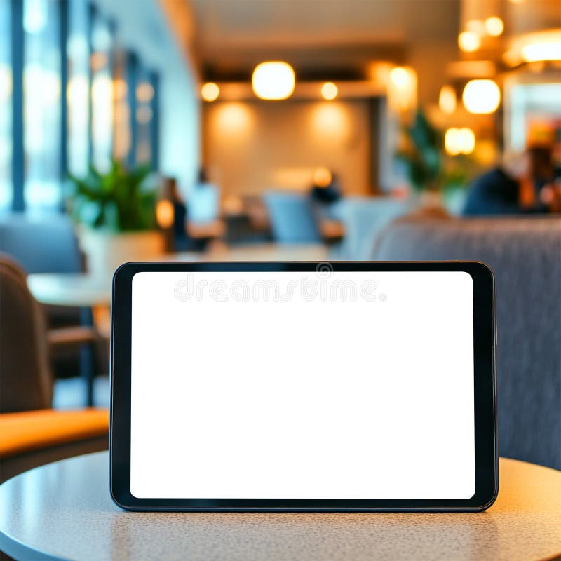 Blank Tablet Mockup Restaurant Cafe Setting Menu Design Digital Signage ...