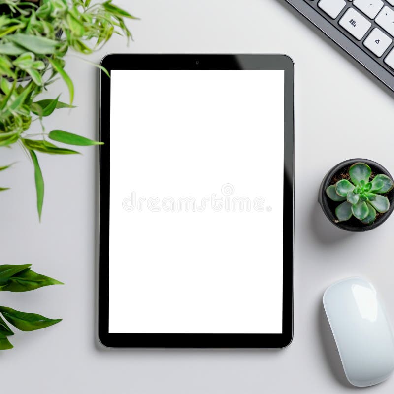 Blank Tablet Mockup Workspace Technology Productivity Stock ...
