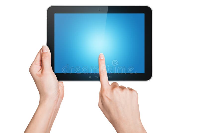 Blank Tablet Screen Isolated on White Stock Image - Image of design ...