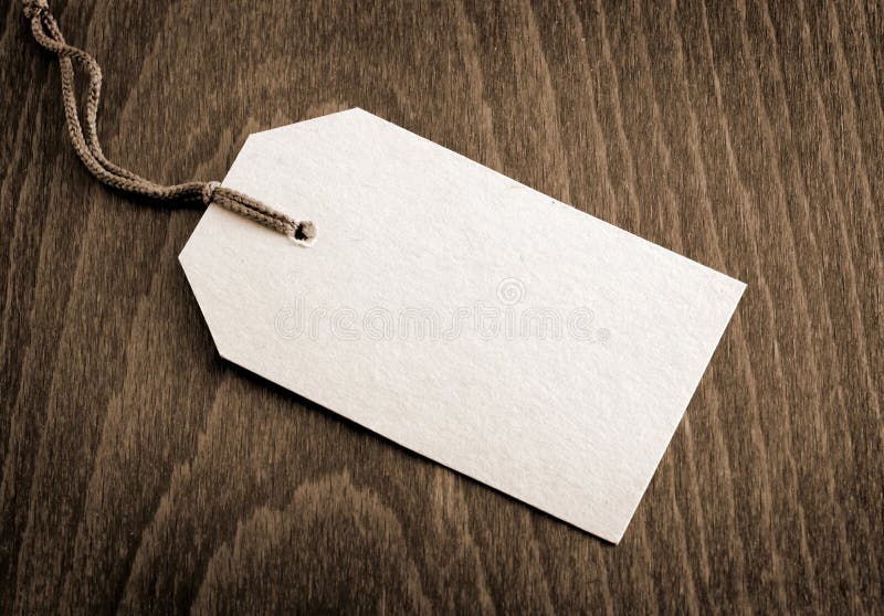 A Shipping Box Ties with String with a Blank Label Stock Image - Image ...