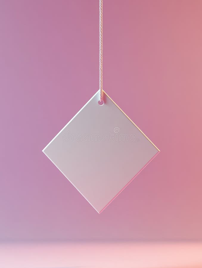 Blank Tag Hanging Rope Against Pink Background Stock Photos - Free ...