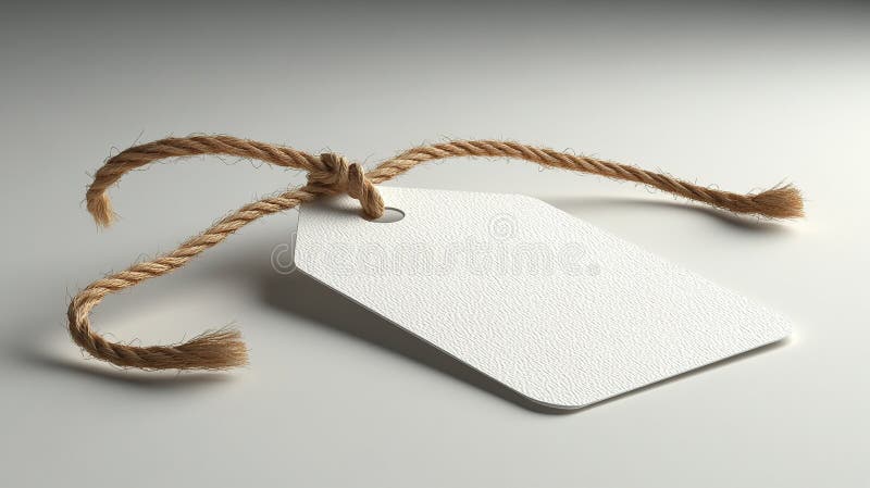 Blank Tag, Jute Twine, Studio Shot, Neutral Background, Product Label ...