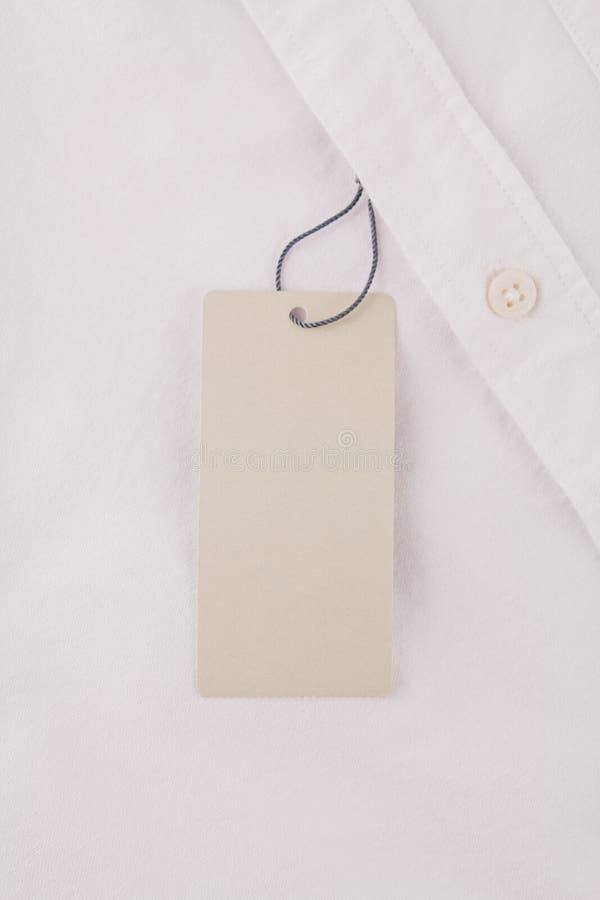 Blank Tag for Price on White Shirt Stock Image - Image of card, clothes ...