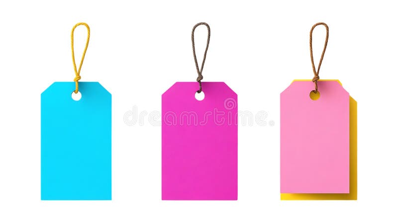 Blank Tag Set of Three Different Poses on Transparent Background for ...