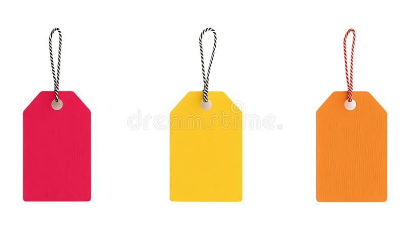 Blank Tag Set of Three Different Poses on Transparent Background for ...