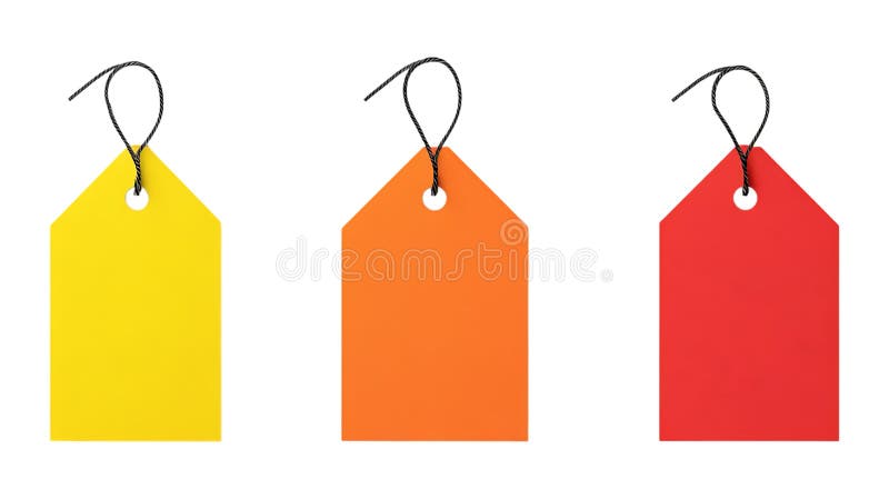 Blank Tag Set of Three Different Poses on Transparent Background for ...