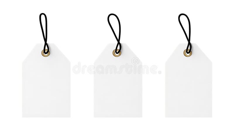 Blank Tag Set of Three Different Poses on Transparent Background for ...