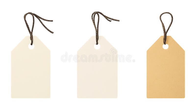 Blank Tag Set of Three Different Poses on Transparent Background for ...