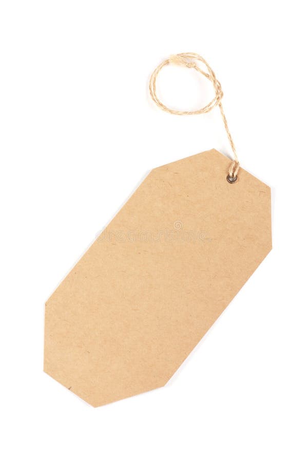 Empty Paper Tag Tied with Brown String Stock Image - Image of hang ...