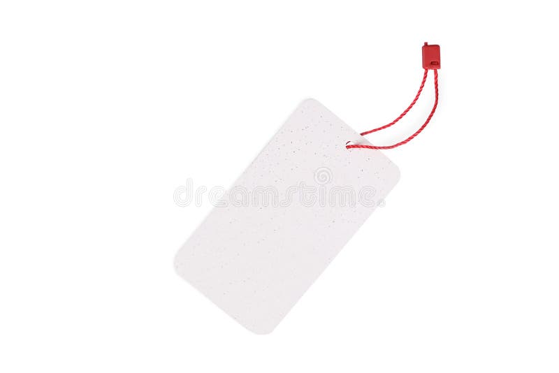 Blank Tag Tied with Red String Isolated on White Background Stock Photo ...