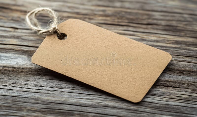 Blank Tag Wooden Surface Empty Label Customization Rustic Background ...