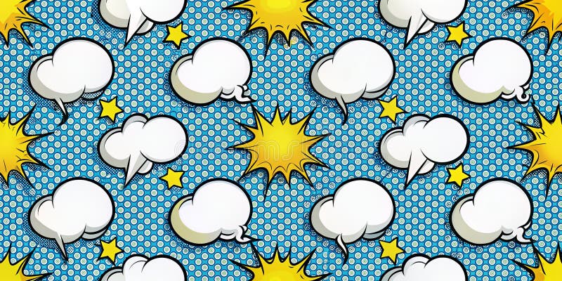 Blank Talk Bubble Seamless Pattern Comic Book Pattern Generative AI ...